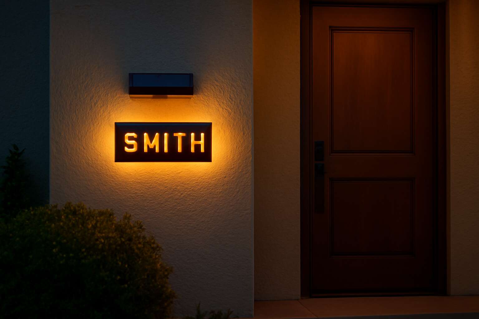 Brighten your entry with a solar light name plate: a stylish, eco ...